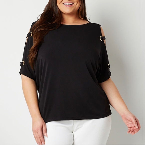 BOLD elements | Tops | Bold Elements Plus Size Boat Neck Blouse Heavy ...